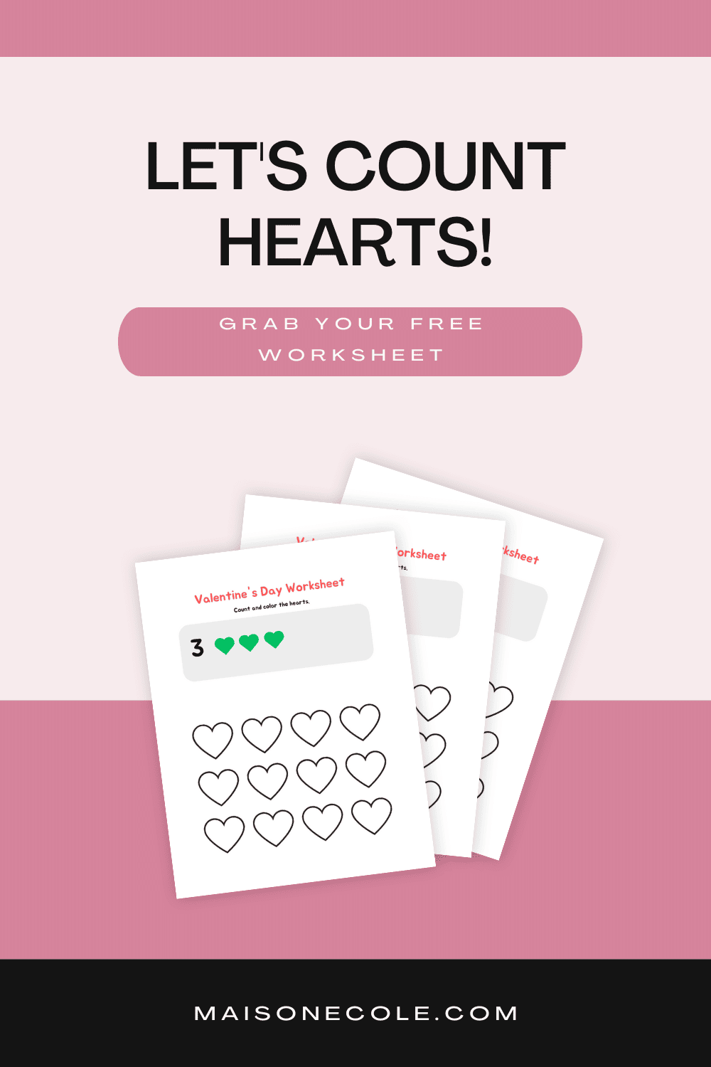 Adorable Valentine's Day Preschool Counting Activity - Maison Ecole
